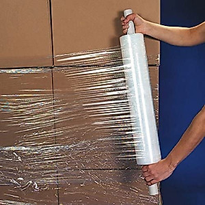 uBoxes Large Cast Stretch Wrap 20" x 1000' 80G Roll with Handle