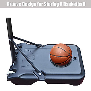 Sibosen Basketball Hoop Outdoor, 6.5-8ft Height Adjustable, Portable Basketball Goal System w/Wheels, 29 Inch Backboard, Swimming Pool Basketball Hoop & Goal for Kids/Adults Indoor