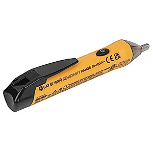 Klein Tools NCVT1P Voltage Tester, Non-Contact Voltage Detector Pen, 50V to 1000V AC, Audible and Flashing LED Alarms, Pocket Clip