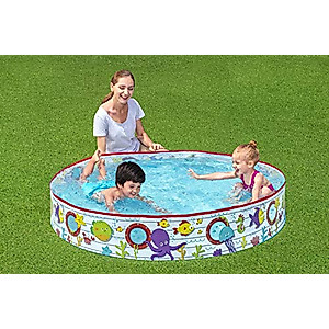 Bestway 55029 Paddling Fill N Kids Garden Pool with Fun Fish Print, Multicolor, 1.52 m x 25 cm