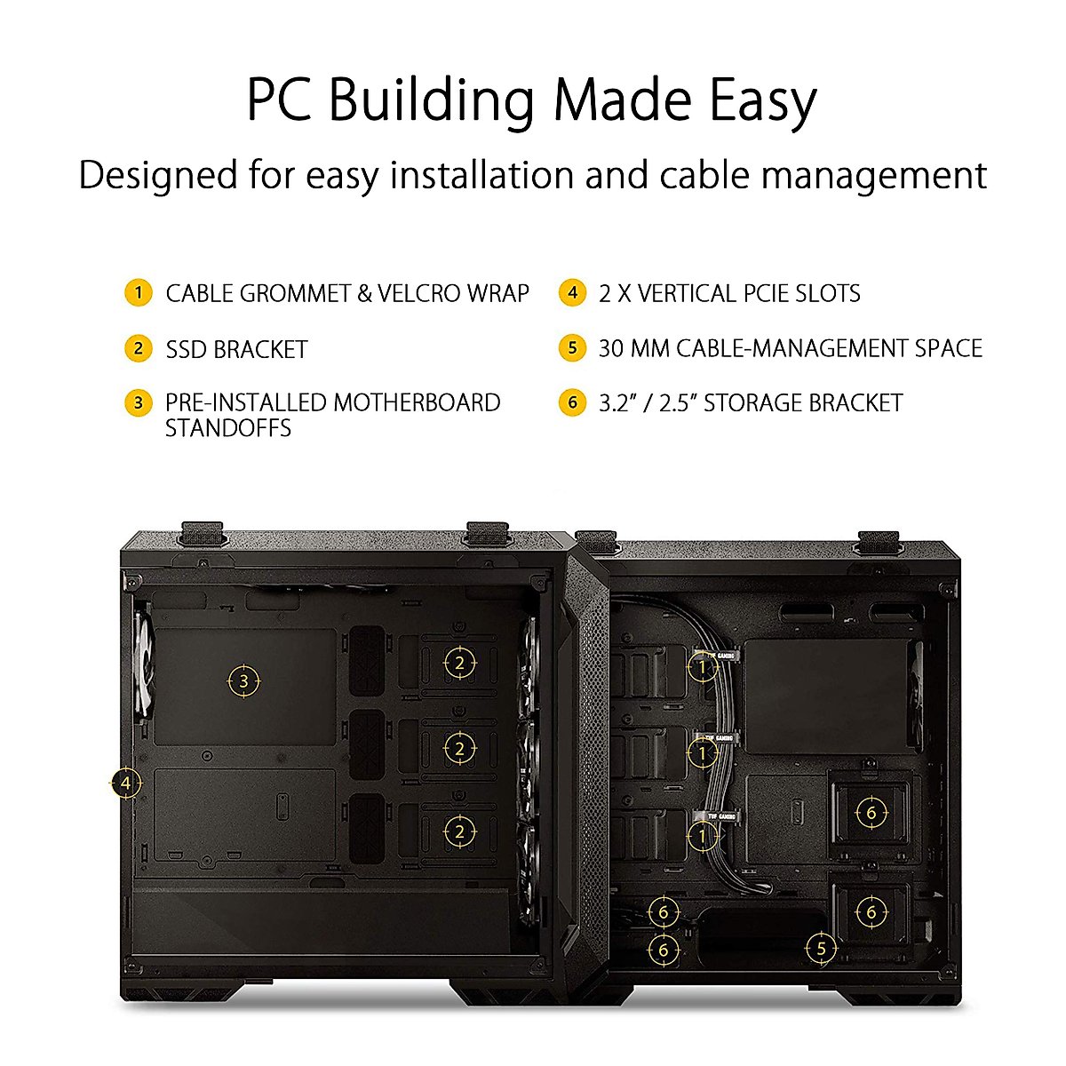 ASUS TUF Gaming GT501 Mid-Tower Computer Case for up to EATX Motherboards with USB 3.0 Front Panel Cases GT501/GRY/WITH Handle