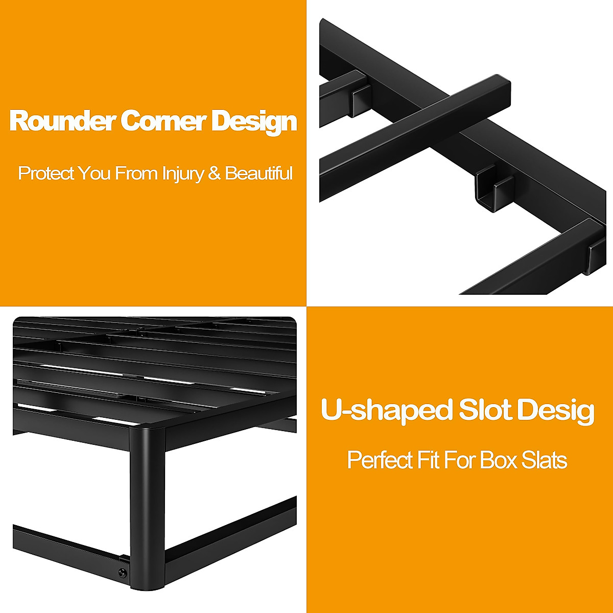 POOUPHV Twin Box Spring 5 INCH High Profile Metal Heavy Duty Easy Assembly Sturdy Box Springs Mattress Foundation Extra-Strong Support No Noise Easy to Clean