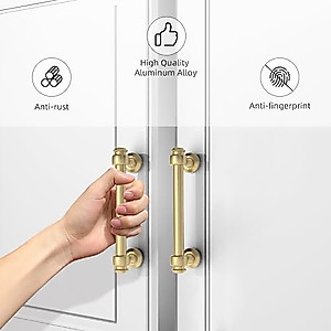 Chibery 20 Pack Pale Gold Cabinet Hardware Pulls, 4 inches (102 mm) Hole Centers, Alloy Zinc, Easy to Clean, Cabinet Handle for Kitchen Cabinets Cupboard Drawers Closet Dressers Bathroom