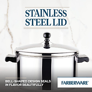 Farberware Classic Stainless Steel 6-Quart Stockpot with Lid, Stainless Steel Pot with Lid, Silver
