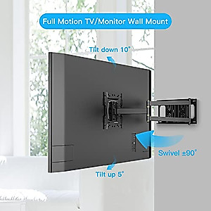 FORGING MOUNT Corner TV Wall Mount with 25.6inch Long Arm,Full Motion TV Mount Swivel and Tilt,Fit for 13-43”TVs,Monitor Wall Mount with Max VESA 200x200mm,16” Wood Studs,Holds up to 77lbs