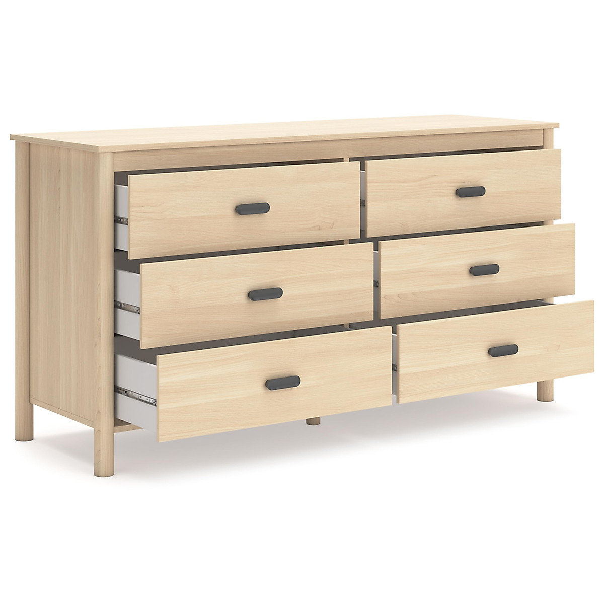 Signature Design by Ashley Cabinella Casual 6-Drawer Dresser with Safety Stop, Light Brown