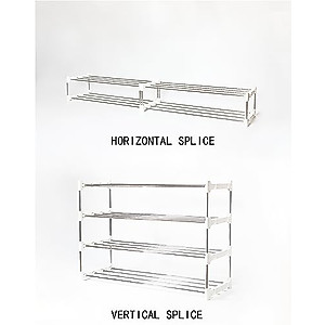 JAUZVIL Expandable Shoe Racks Metal Free Standing Shoe Shelf Shoe Storage Organizer For Entryway Closet (White, 4 Tiers)