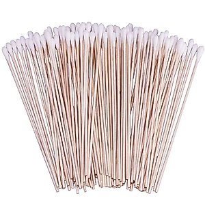 400 Count 6 Inch Long Cotton Swabs with Wooden Handles Cotton Tipped Applicator for Cleaning