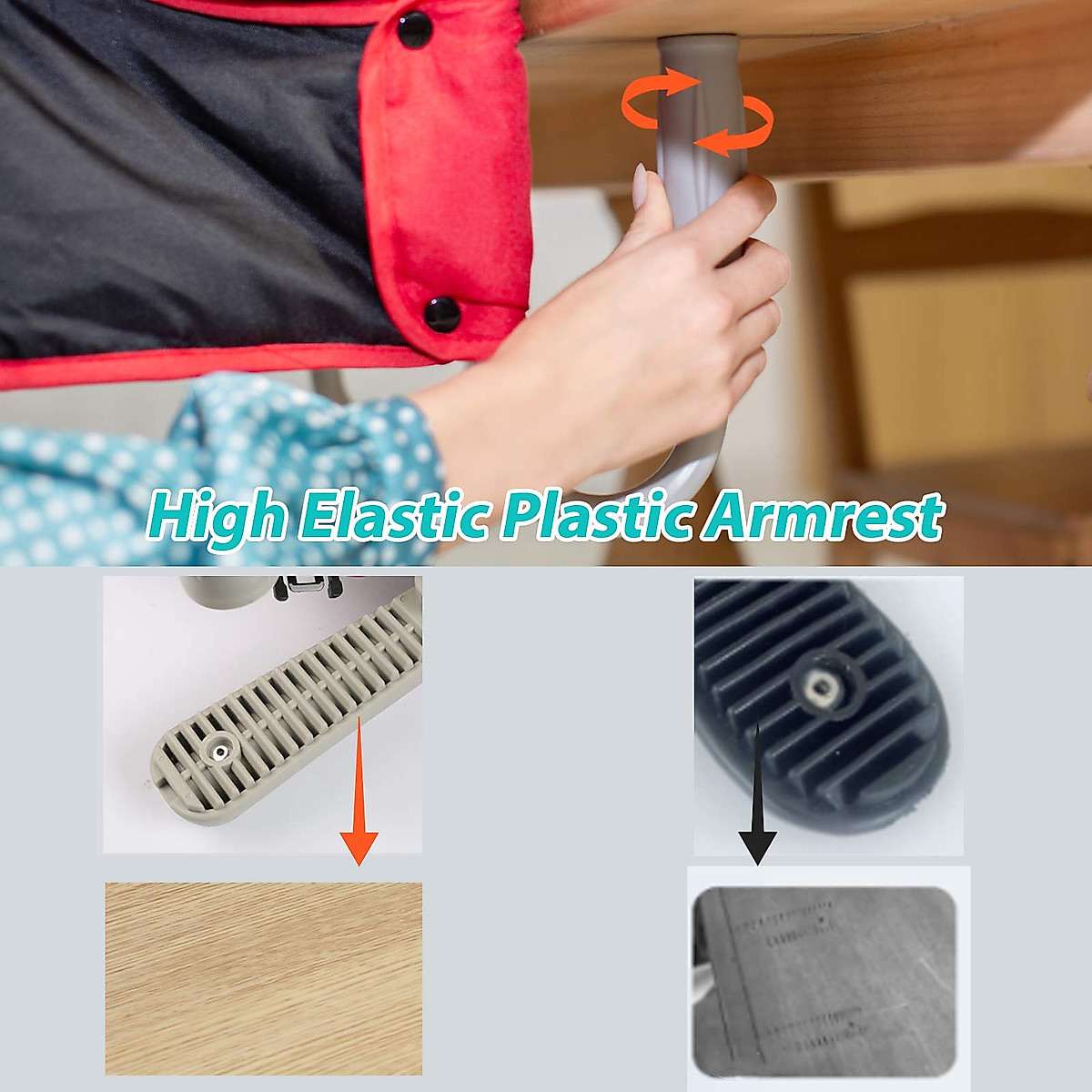 TOONOON Hook On High Chair, Fast Table Chair Clip on Table High Chair, Fold-Flat Storage Tight Fixing Portable Baby Feeding Seat for Baby Toddler Washable with Dining Tray for Travel Outside