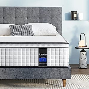Inofia Full Size Mattress, 10 Inch Full Mattress in a Box, Cool Memory Foam and Innerspring Hybrid Mattress, Breathable Comfortable Mattress, Supportive & Pressure Relief, Full Mattress