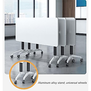 3pcs Foldable Conference Tables, Flip Top Mobile Training Table with Modesty and Lockable Wheels,Quickly Change from Horizontal to Vertical (Color : C, Size : 120 * 40 * 75cm)