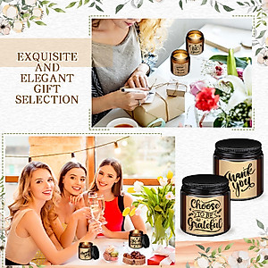 MTLEE 24 Pcs Thank You Candles Gift 6.7 oz Inspirational Jar Candles Bulk 8 Fragrance Thank You Gifts for Employee Appreciation Gifts Coworker Employee Women Teacher Volunteers (Retro, Sweet Scent)