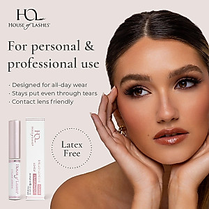 House of Lashes Eyelash Glue - Latex-Free Eyelash Glue for Sensitive Eyes - Effective for All Day Wear Clear Lash Glue for Strip Lashes, 2 Count