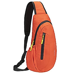 PivotWing Sling Bags for Men Womens Lightweight Small One Strap Chest Side Bag Mini Crossbody Day Pack Everyday Sling Backpack Bodybag for Trip Gym Outdoor Dog Walking Orange