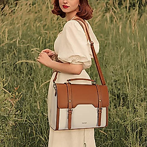 Missnine Laptop Bag 15.6 inch Canvas Messenger Bag for Women Professional Work Bag Shoulder Bag Travel, Office, Business, College