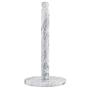 Homeries White Marble Paper Towel Holder – Deluxe Upright Towel Dispenser for Kitchen Countertop, Cabinet & Bathrooms – Non Steel & Non Plastic Design – Heavy Duty, Solid Standup Paper Towel Holders