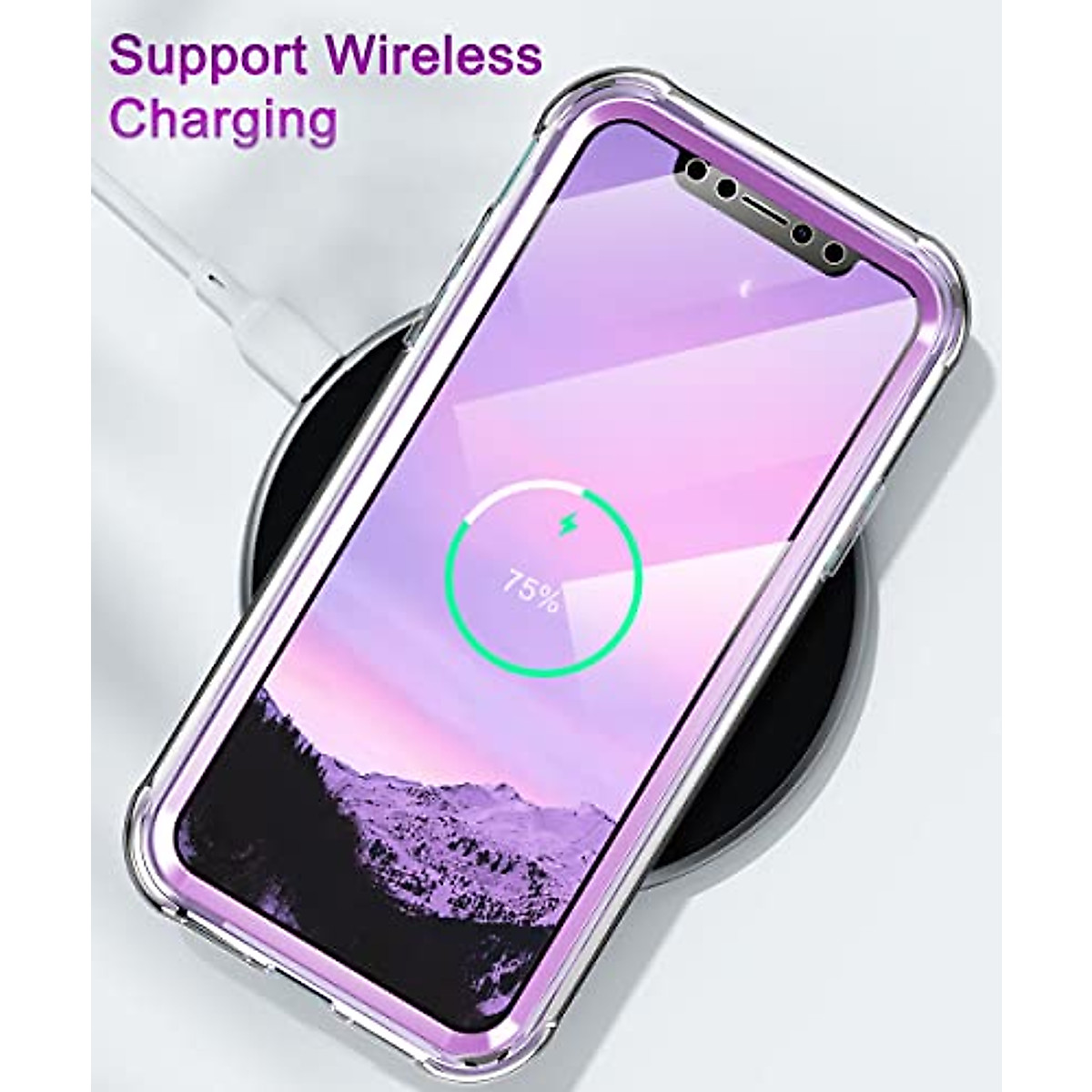 Hocase for iPhone XR Case, (with Built-in Screen Protector) Shockproof Soft TPU+Hard Plastic Rugged Slim Cute Stylish Full Body Protective Case for iPhone XR 6.1" 2018 - Watercolor Marble
