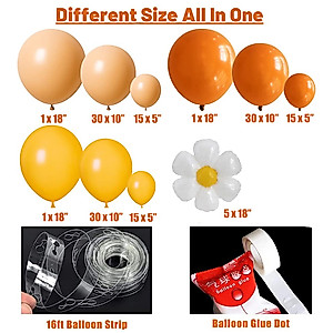 Beaumode Daisy Groovy Balloon Garland Arch Kit 143pcs for Mother's day Best Mom Ever Here Comes the Sun Baby Shower Sunshine Birthday Boho Retro Party Decorations(Burnt Orange)