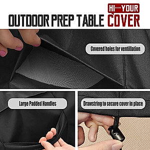 Prep Table Cover, Fits 52 inch Keter Unity XL Portable Outdoor Table,420D Tear-Resistant, UV Resistant, All Weather Protection Waterproof,52"L x 22"W x 36"H