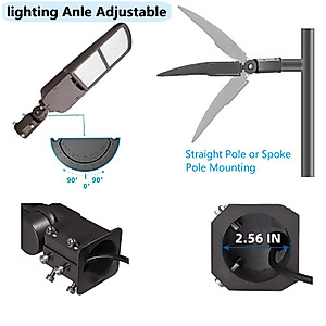 300W Outdoor LED Parking Lot Light with Slip Fitter Mount, 0-10V Dimmable, 5000K, 45000LM [1000W HPS/HID Equiv] UL/DLC Dusk to Dawn Photocell Sensor LED Commercial LED Flood Light