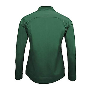 Natural Uniforms M&M Scrubs Women's Ultra Soft Front Zip Warm-Up Scrub Jacket (Medium, Hunter Green)