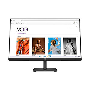 HP V24i G5 Computer PC Monitor 24 Inch Full HD IPS 60Hz 5ms 250 Nits Brightness AMD FreeSync Anti-Glare Low Blue Light HDMI DisplayPort Black 65P58AA