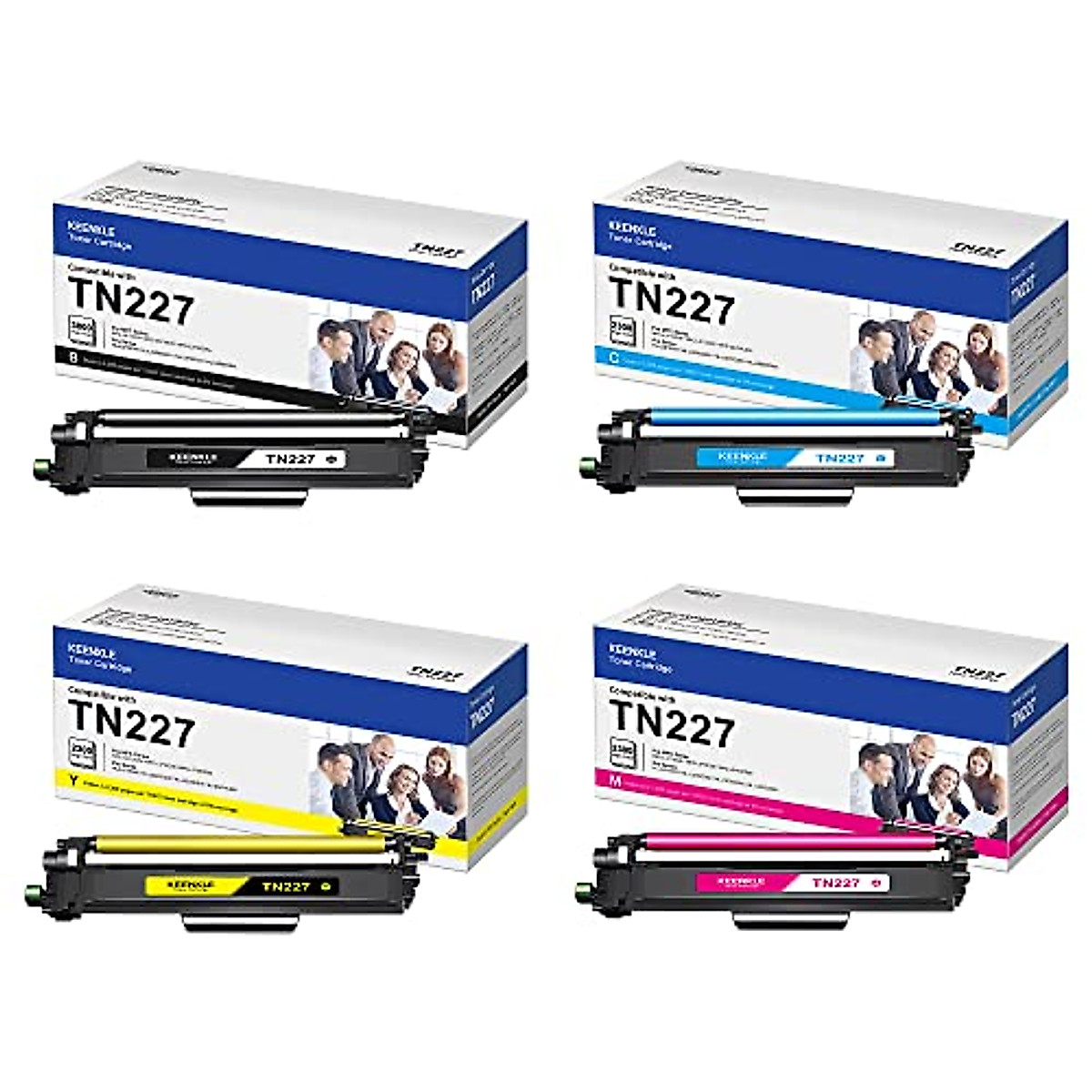 KEENKLE TN227 TN227BK TN-227 Toner Compatible Toner Cartridge Replacement for Brother TN227 TN223 TN223BK for HL-L3270CDW MFC-L3750CDW MFC-L3710CW MFC-L3770CDW HL-L3210CW HL-L3290CDW（4 Pack）