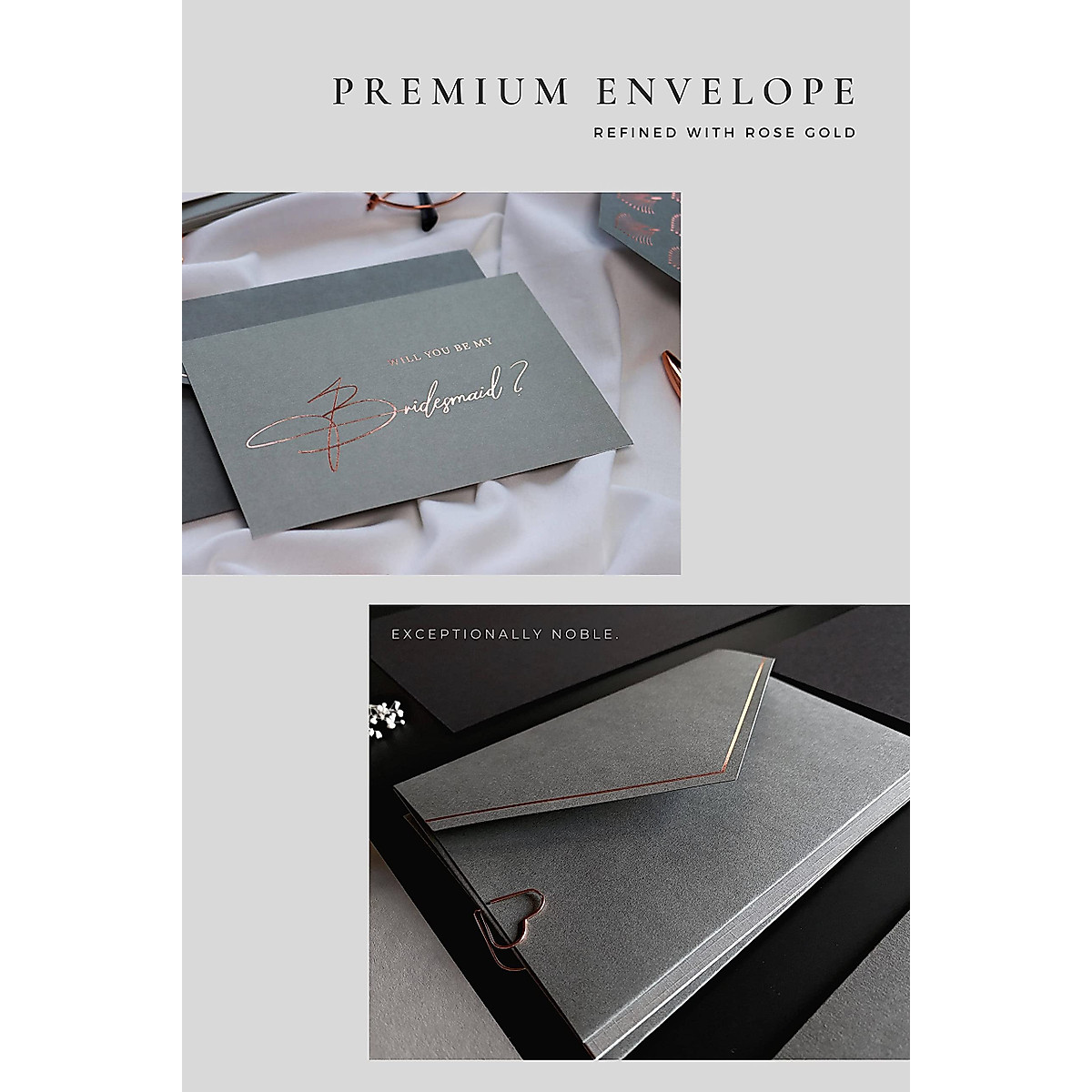 Jolicoon Will you be my bridesmaid 5 cards with luxury envelope and wax seal - Bridesmaid proposal cards