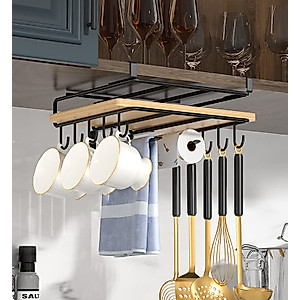 GANKAS Hanging Storage Rack Under The Cabinet Storage Racks Slide-in Rack Organizer Can Hanging Wine Glass, kitchenware, Cutting Board, Pot lid, Kitchen Paper Towels