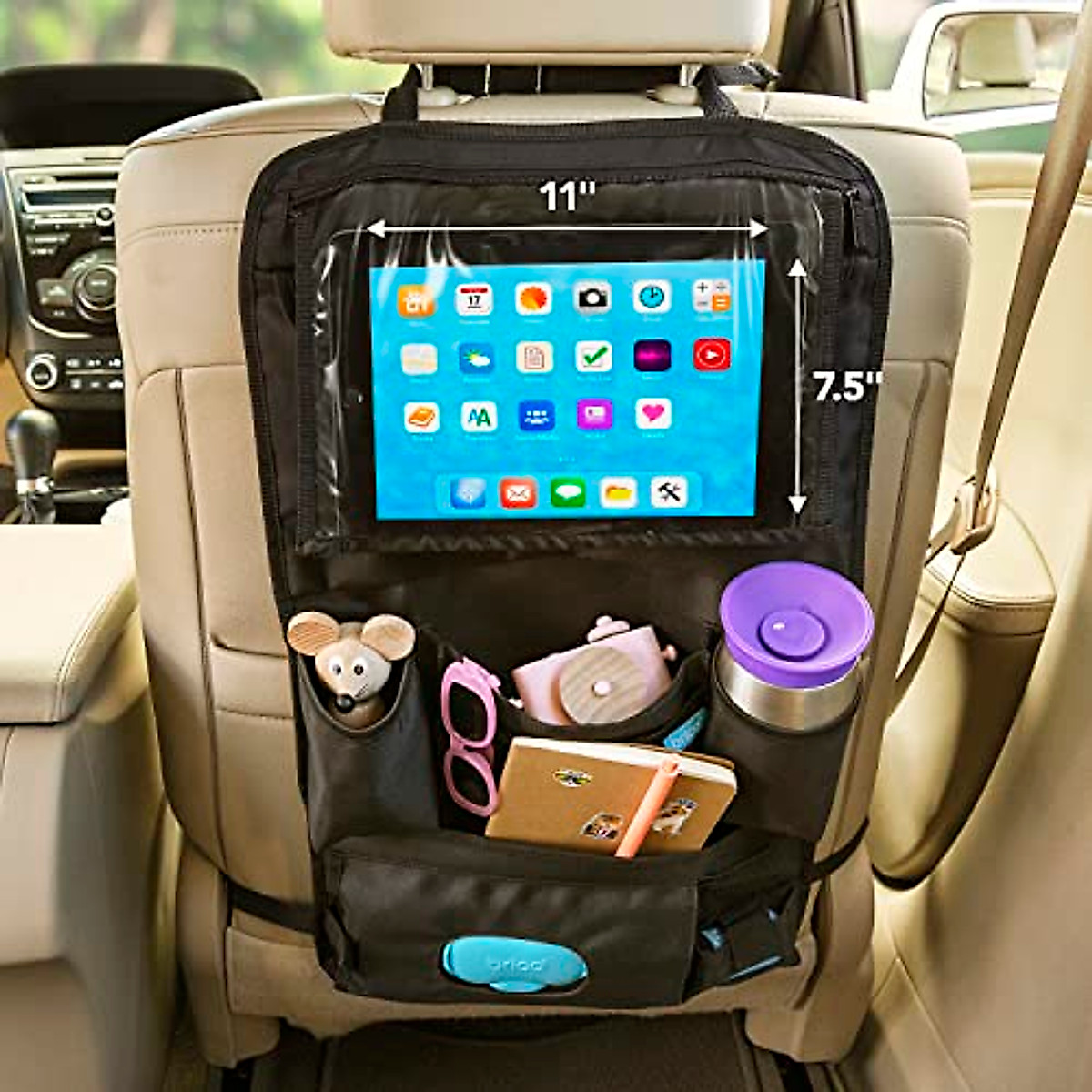 Munchkin® Brica® Car Backseat Organizer™ with Tablet Holder and Wipes Case, Black