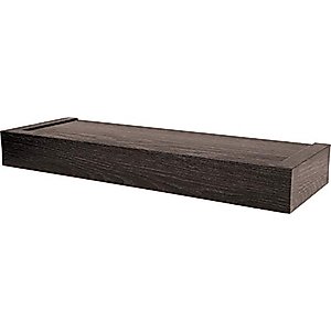 HIGH & MIGHTY 515603 Modern 18" Floating Shelf Holds up to 15lbs, Easy Tool-Free Dry Wall Installation, Flat, Retail Packaging, Espresso