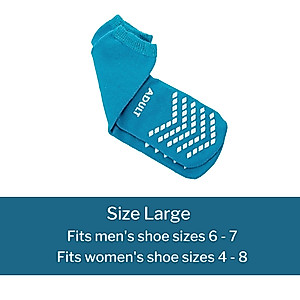 Slipper Socks Mckesson Terries Adult Large Teal Above The Ankle by Mckesson