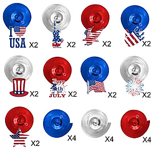 DmHirmg Fourth of July Decorations Hanging Swirl,4th of July Swirl Decorations,Shiny Patriotic Party Decor Supplies,30 Pcs Independence Day Hanging Spiral Decor for Patriotic Party Decor