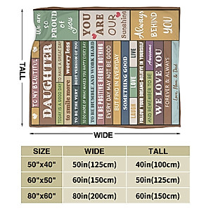 HAXOILO to My Daughter Blanket from Mom Dad Flannel Throw Blankets for Couch Bedroom Sofa Warm Girl Birthday Gifts 50x60in