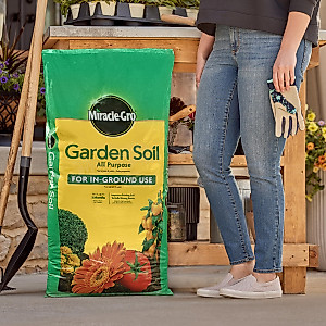 Miracle-Gro Garden Soil All Purpose, For In-Ground Use, Feeds up to 3 Months, Amends Vegetable, Flower and Plant Beds, 2 cu. ft