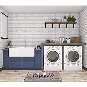 Rugshop Laundry Room Standing Mat 18" x 30" Gray