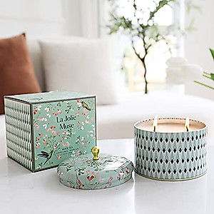 LA JOLIE MUSE White Tea Scented Candle - 14.1 oz Large Candles Gifts for Women, 2 Wicks Aromatherapy Candle for Home Birthday, Long Burning Time