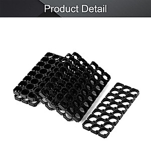 Bettomshin 10Pcs 3x8 Cell Spacer 18650 Lithium Battery Plastic Holder Bracket for DIY Battery Pack 18.5mm Hole Dia