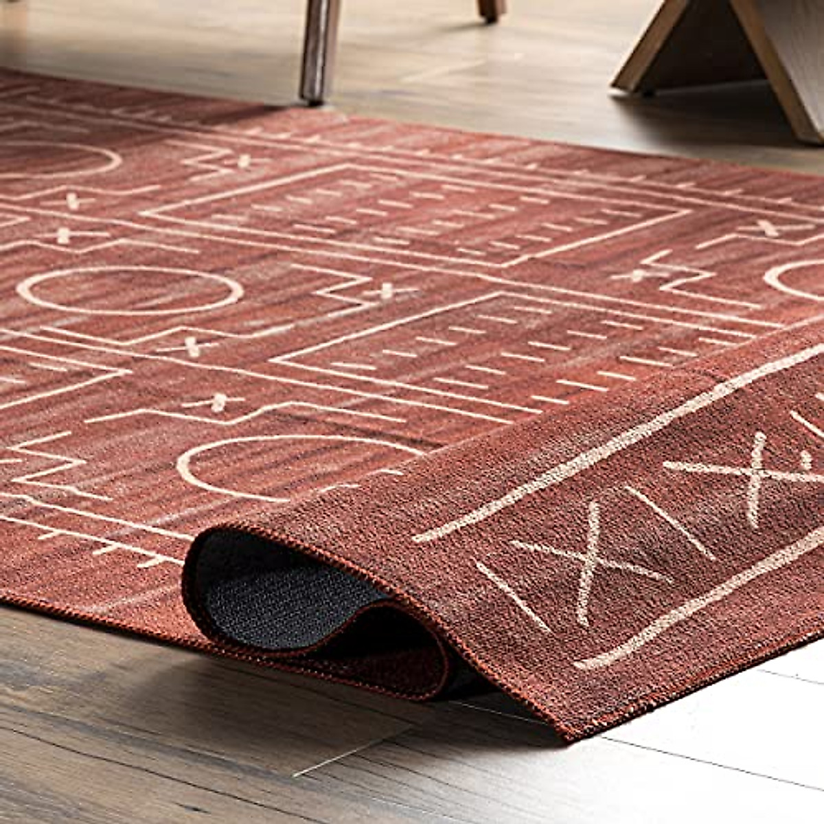 nuLOOM Fabiana Machine Washable Tribal Geometric Area Rug, 8' x 10', Rust