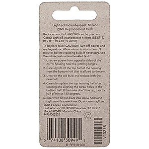 Conair Incandescent Mirror Replacement Bulb, 20W, 1 clear