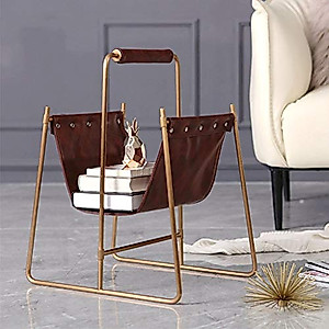 Magazine & Newspaper Baskets Magazine Rack Simple Small Newspaper Rack Desktop Debris Storage Basket Leather Luxury Storage Rack Decorative Bookshelf Craft Decorations