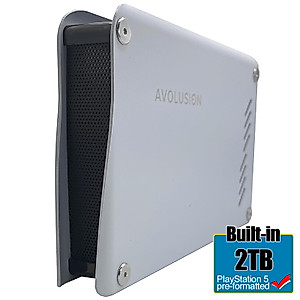 Avolusion PRO-M5 Series 2TB USB 3.0 External Gaming Hard Drive for PS5 Game Console (White, Metal Case) - 2 Year Warranty (Renewed)