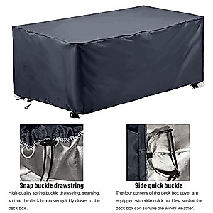 Patio Deck Box Cover to Protect Large Deck Boxes,Deck Storage Box Cover Protects from Outdoor Rain Wind and Snow(Gray, 52 in)