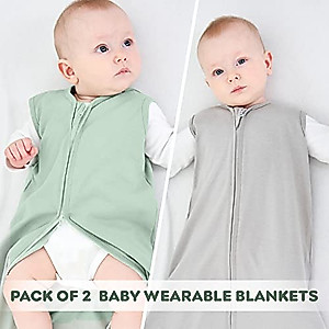Looxii Baby Sleep Sack 18-24 Months 2 Pack 100% Cotton Baby Wearable Blanket 0.5TOG Toddler Sleeping Bag with 2-Way Zipper
