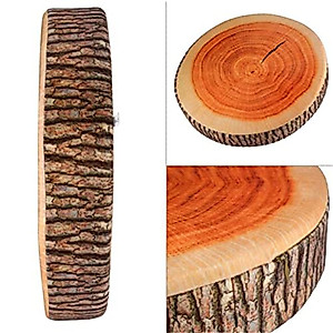 ZHANGXD 2PCS Creative Natural Wood Design Round Long Throw Pillow, Cushion for Home, Couch, Sofa, Bedroom, Living Room Decor, Stump (#1)