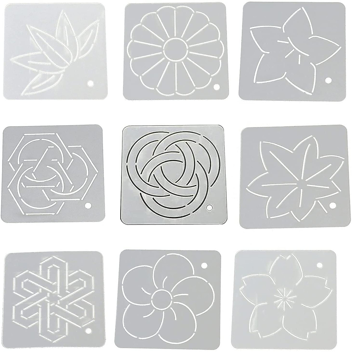 Bequilter 9pcs/Set Quilting Creations Quilting Stencil Sewing Stencils Kit Embroidered Template Handmade DIY Sewing Tool Set