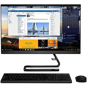 Lenovo IdeaCentre A340 23.8" FHD Touchscreen All-in-One AIO Desktop Computer, Intel Quad-Core i3-9100T (Beats i5-7400t), 4GB DDR4, 256GB PCIe SSD, DVD-RW, Windows 10, TWE Mouse Pad