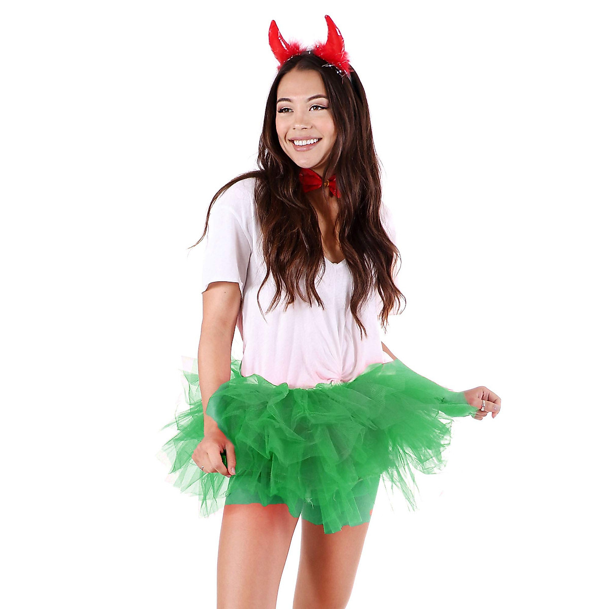 Simplicity Green Tutu Women's Dance Tutu Layered Organza Clubwear Mini Skirt Party Dress Green Tutu for Women, Sante Green