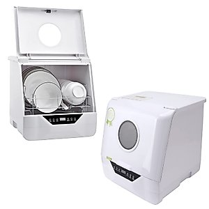 Portable Dishwasher Countertop, Mini Dishwasher with 6L Built in Water Tank,360° Dual Spray,Automatic Leak Proof for Small Apartments Dorms Offices RV 800W(US Plug)