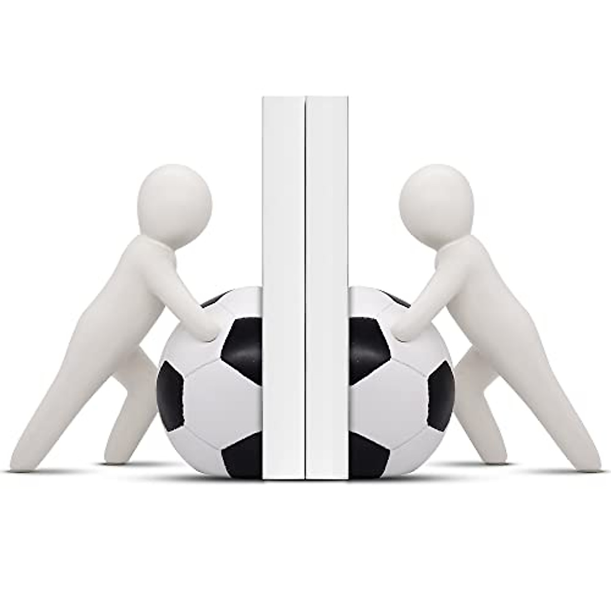 Joyvano Soccer Bookends - Decorative Sports Bookends for Kids - Unique & Heavy Duty Book Ends to Hold Books - Soccer Room Decor - Book Holder for Shelves